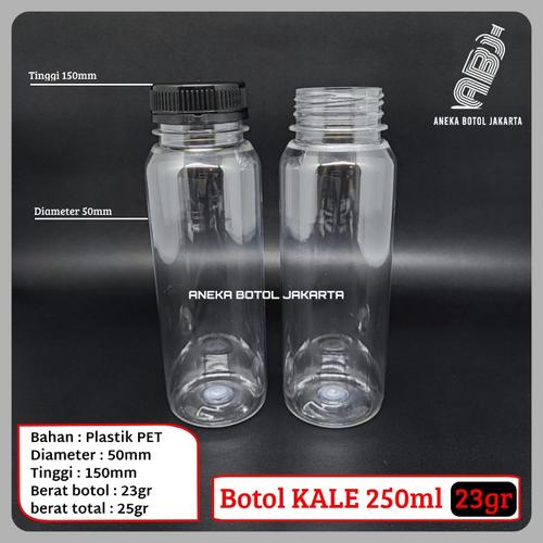 Jual Botol plastik 250 ml / Botol KALE 250ml berat 25 gr tebal murah ...