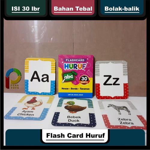 Jual Flash Card Kartu Mainan Anak Lengkap Huruf Alfabet Belajar Huruf ...