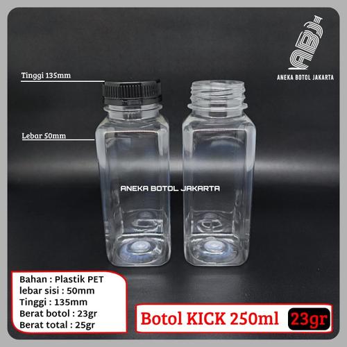 Jual Botol plastik 250ml / Botol Kick Kotak 250 ml - Putih - Jakarta ...