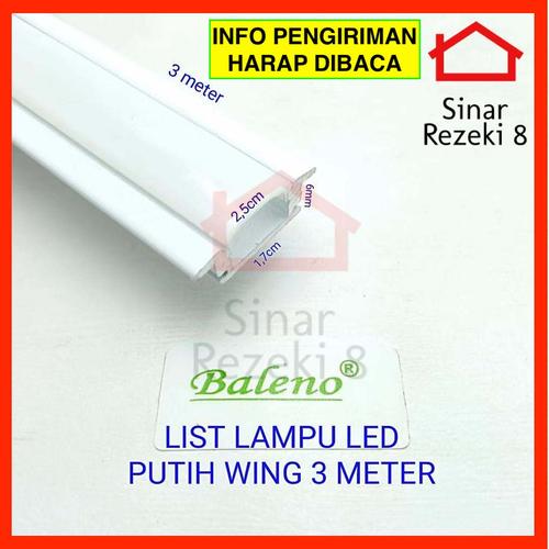 Jual List Lampu LED 3 meter WING / Rumah Strip Cover Aluminium Casing ...