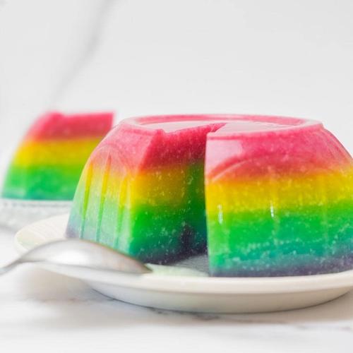 Jual *PROMO* Pudding Roti Rainbow Lengkap dengan Topping Fla Vanilla ...