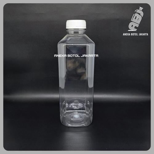 Jual Botol Kick 1000ml 61gr tebal / Botol Plastik Kotak 1 liter - Putih ...