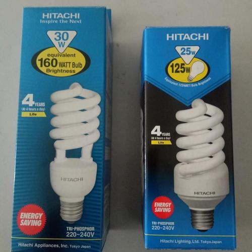 Jual Bohlam Bola Lampu Spiral Hitachi 25W 25 Watt 30W 30 Watt Cahaya ...