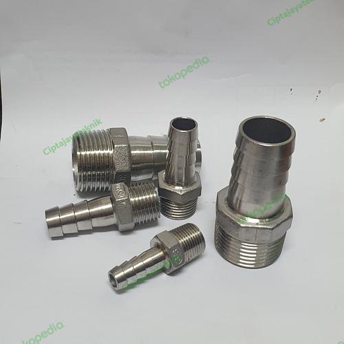 Jual hose nepel / nepel selang stainless steel 304 1/2" inch - Jakarta ...