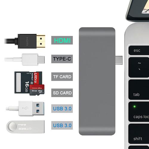 Jual USB Hub 6 In 1 USB Adaptor Dongle PC Laptop Type C 4K HDMI Card ...