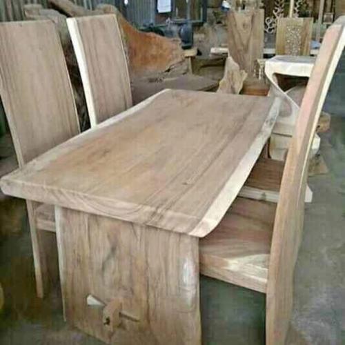 Jual Meja Makan Kayu Utuh Trembesi 4 Kursi Model Alami Mentahan Harga ...