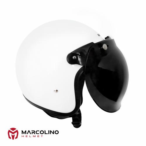 Jual Helm Bogo Retro Marcolino Putih Glossy SNI Bubble Smoke - S ...