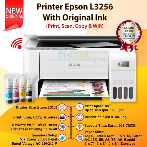 Jual Printer Epson EcoTank L3256 A4 WiFi All-in-One Print Scan Copy New ...
