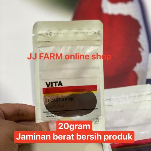 Jual Carophyl Vita lucantin pink jamin berat murni 20gram pewarna ikan ...