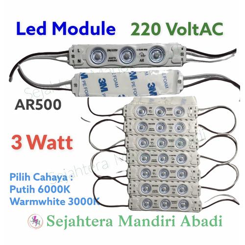 Jual Lampu Led Module Samsung 220V 3 Mata 3 Watt Putih / Kuning Outdoor ...