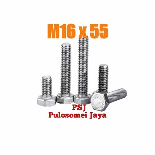 Jual Baut Mur Stainless M16 x 55 mm / Bolt Nut Stainless Steel 304 - Kota Tangerang - PULO SOMEI ...