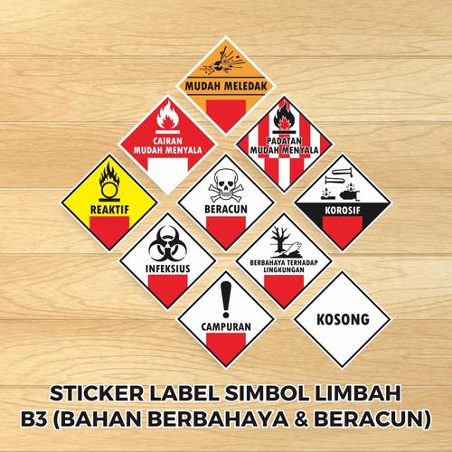 Jual Label Sticker Simbol Limbah B3 Bahan Berbahaya dan Beracun 15 x 15 ...