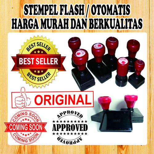 Jual stempel otomatis/flash tanpa bantalan. murah dan berkualitas - standar, 1 warna - Jakarta ...