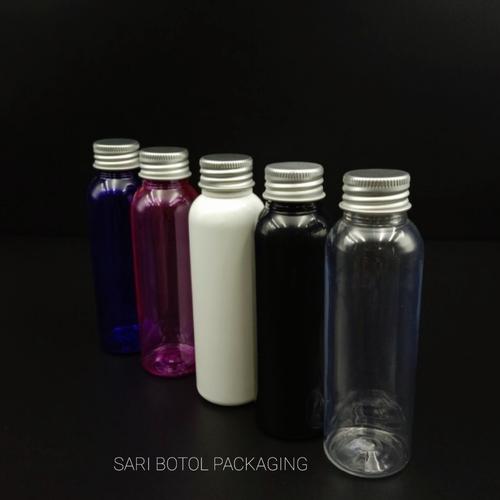 Jual BOTOL PLASTIK 100 ML - TUTUP ULIR ALMUNIUM SILVER / BOTOL ULIR 100 ...