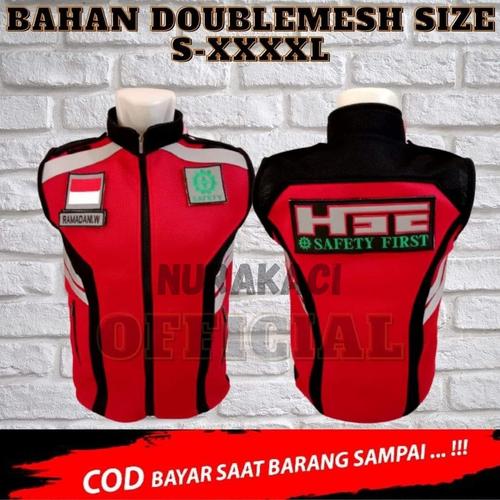 Jual ROMPI SAFETY VEST LAPANGAN KERJA PROYEK HSE K3 MURAH MERAH - M ...