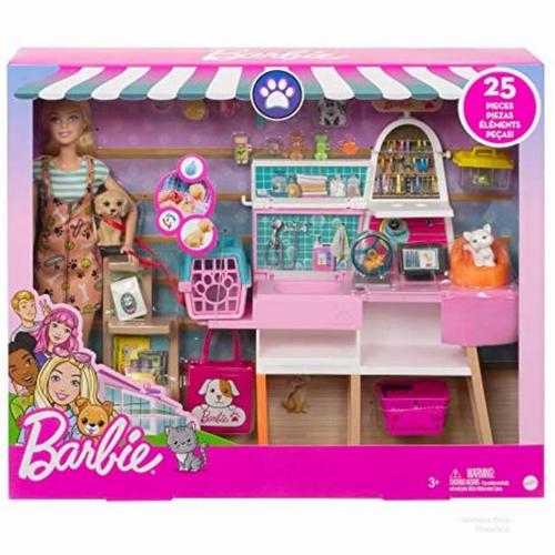 Promo Rumah Barbie Pet Supply Store Toko Hewan GRG90 W Blonde Doll & 4 ...