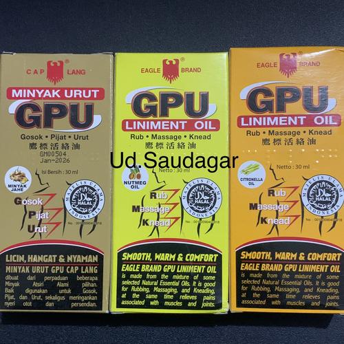 Jual Minyak Pijat Urut GPU Cap Lang Sereh Jahe Pala 30ml | 60ml | 100ml ...