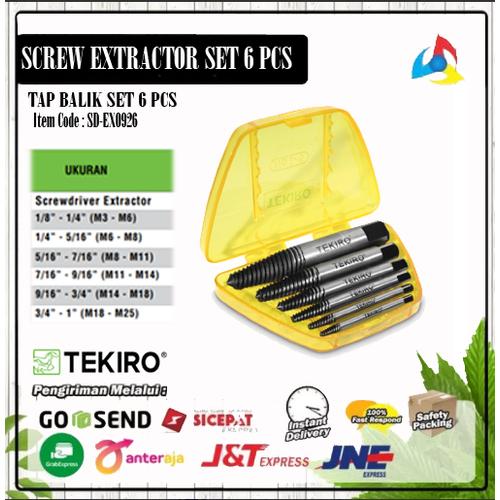 Jual Tap Balik Set 6 Pcs Tekiro / Tap Baut Patah Screw Extractor SD ...