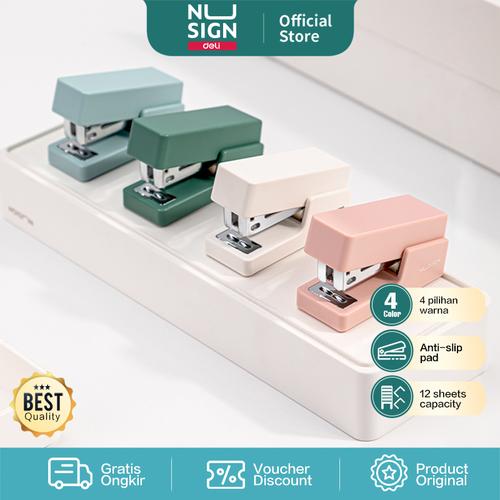 Jual Deli Nusign Stapler/Stapler Mini Kapasitas Kertas 12lbr+Refill ...