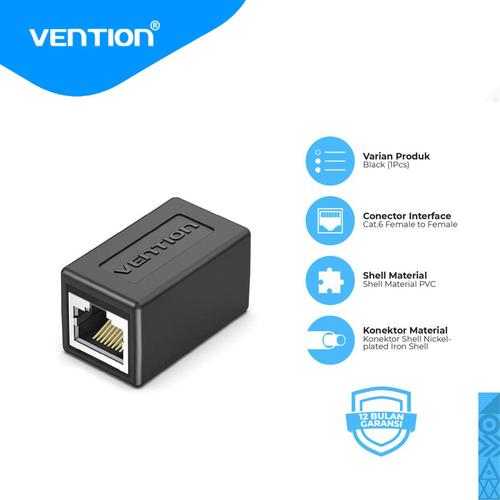 Jual Vention Barrel Konektor RJ45 Cat.6 FTP Female to Female Jack ...