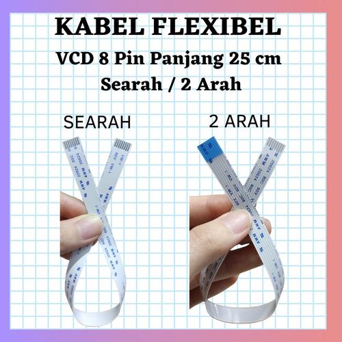 Jual KABEL FLEXIBEL VCD 8 PIN PANJANG 25 CM SEARAH / 2 ARAH JARAK PIN 1 ...