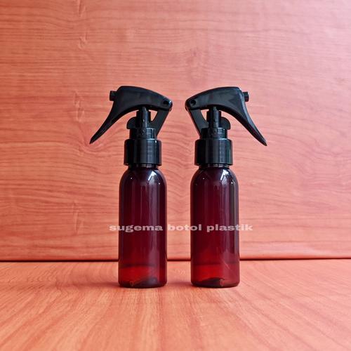 Jual BOTOL SPRAY 60ML AMBER COKLAT TRIGGER MINI BURUNG HITAM PET ...
