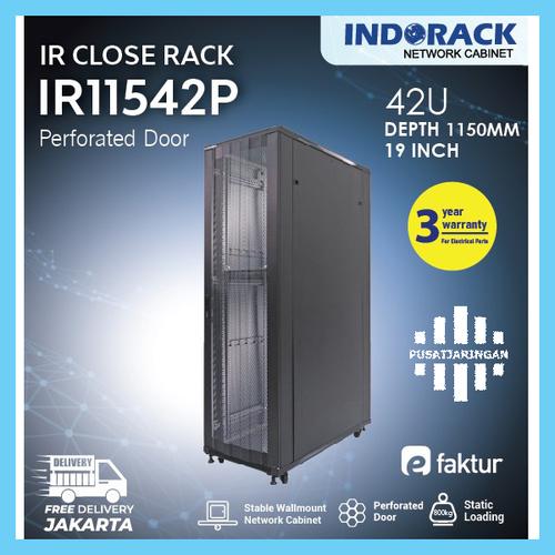 Jual INDORACK IR11542P Standing Closed Rack 19" 42U Depth 1150mm ...