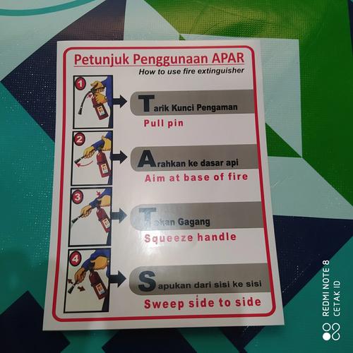 Jual Sticker Rambu K3 Petunjuk Pengguna APAR 15cm x 20cm - Jakarta ...