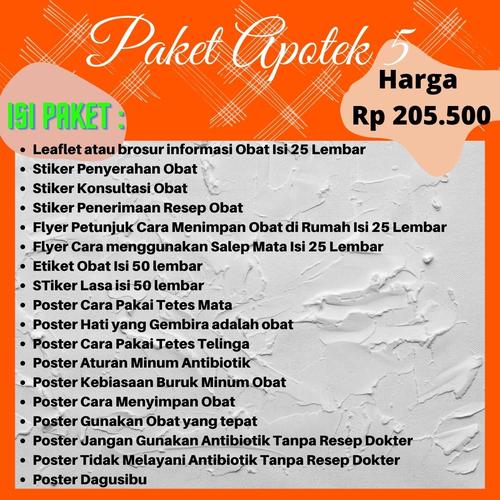 Jual Paket Tatagraha Apotek 5 - Stiker, Poster, Leflet, Flyer, Etiket ...