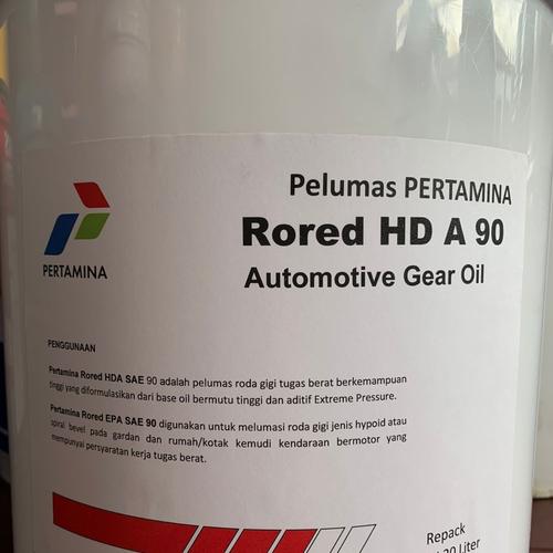 Jual oli gardan PERTAMINA RORED HD A 90 pelumas GL5 isi 20 liter ...
