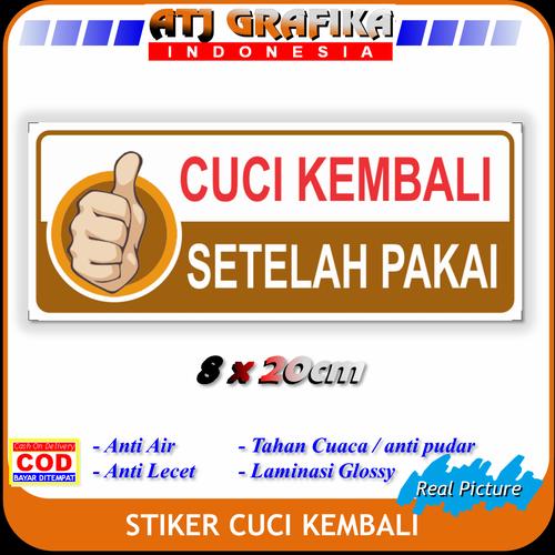 Promo Stiker cuci kembali setelah pakai sticker kebersihan gelas piring ...