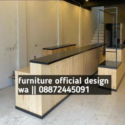 Jual meja bar minimalis cafe / meja bar kayu jati Belanda / resepsionis ...