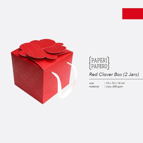 Jual Red Clover Box isi 2 - Kotak Kue Kering Toples 500 Gr Merah ...