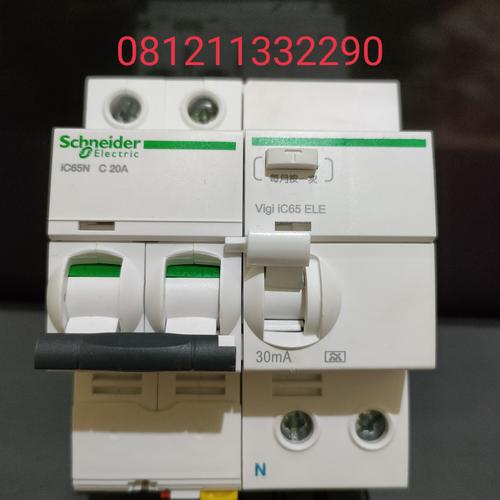 Jual MCB Schneider IC65N 2P 20A+VIGI IC65 ELE 30MA - Jakarta Pusat ...