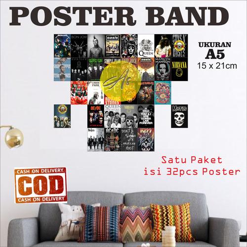 Promo POSTER DINDING AESTHETIC BAND ISI 32PCS DEKORASI KAMAR COWOK ...