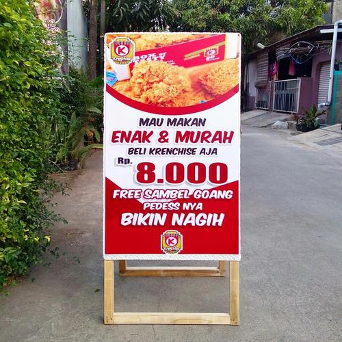 Jual Standing Banner Kayu Ukuran130x60 cm Tebal 5 cm + Desain - Kota ...