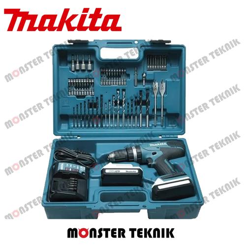 Jual [PAKET] Bor Makita HP488D Cordless Impact Drill + Mata bor 74Pcs ...