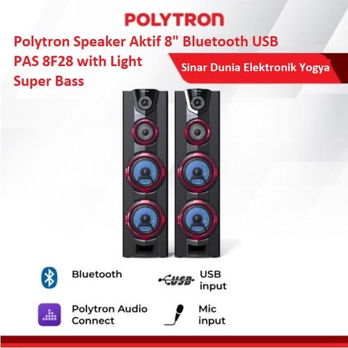 Jual Polytron Speaker Aktif 8" Bluetooth USB Mic PAS 8F28 Light Super ...