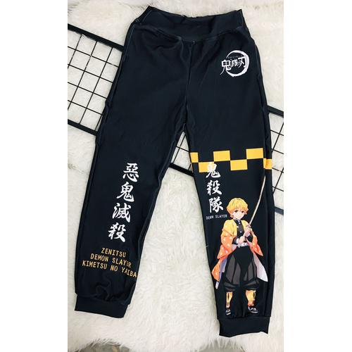Jual Celana Olahraga Jogger Pants Zenitsu Kanji Black Kimetsu No Yaiba ...