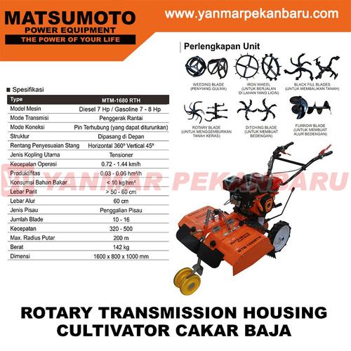 Jual Mesin Bajak / Traktor Tangan / Mini Tiller MTM 1680 RTH MATSUMOTO ...