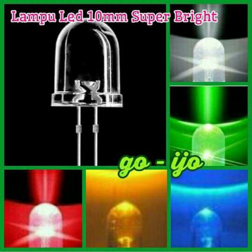 Jual Led 10mm Bening Nyala Putih Hijau Biru Clear 10 mm Lampu kecil ...