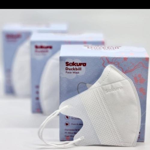 Jual masker duckbill SAKURA 3ply isi 50pcs Kemenkes by SEVEN - Putih ...