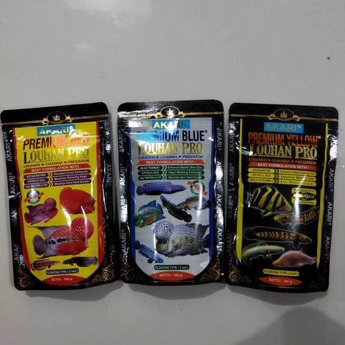 Jual Akari Premium red blue maxi LOUHAN PRO Channa Predator 100gr Pelet ...