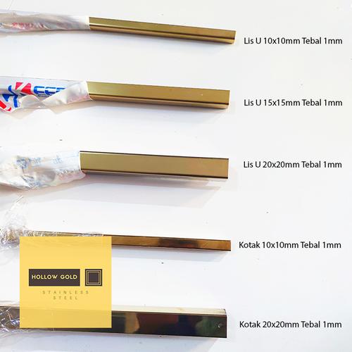 Jual Stainless Steel Lis U Warna GOLD 10x10mm, Tebal 1mm - Jakarta ...