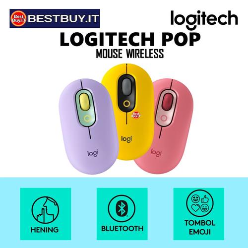 Jual Logitech POP Mouse Wireless Bluetooth Silent Emoji Keys - Kota ...
