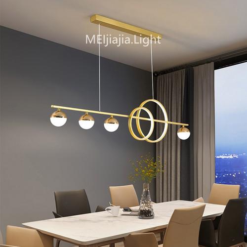 Jual lampu gantung LED modern ruang tamu persegi panjang meja makan ...