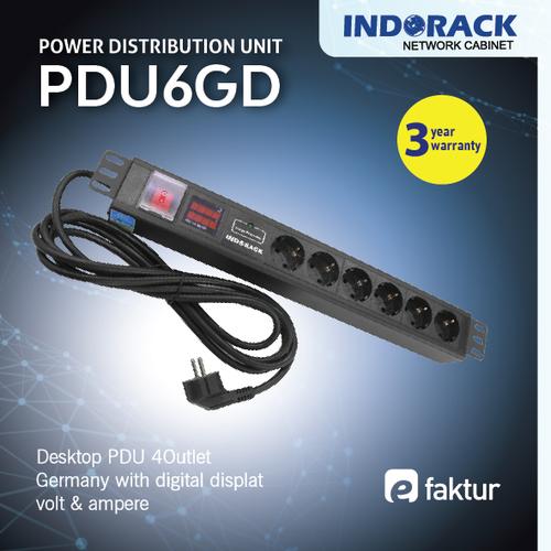 Jual PDU6GD -16A - PDU 6 Outlet Germany with Digital Display Volt ...