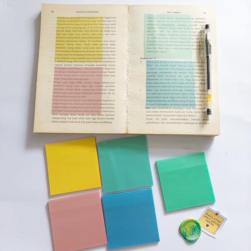 Jual Sticky Notes Transparan Warna 50 Lembar Anti Air Bahan Plastik ...