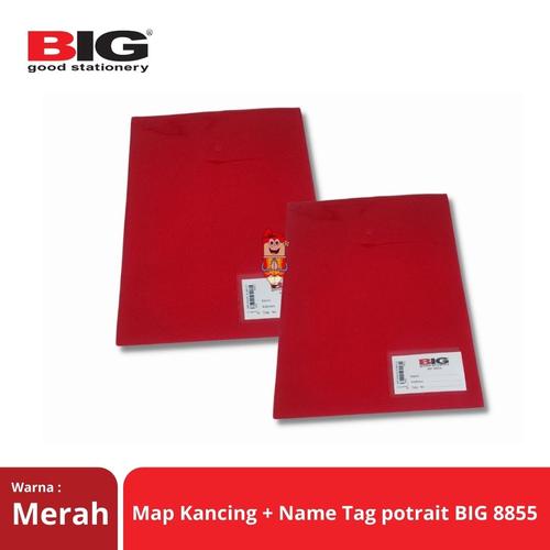 Jual Map Kancing / Map file / map plastik + Name Tag Potrait BIG 8855 - Merah - Kota Denpasar ...