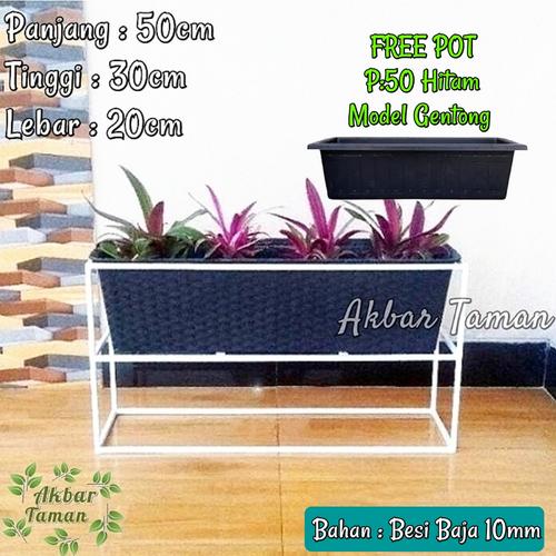 Jual Standing Rak Pot Bunga Besi + Free Pot / Dudukan Pot Gratis Pot P ...